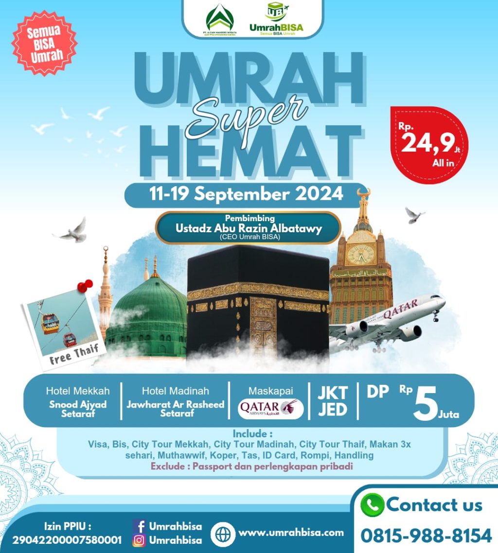 Umrah Hemat 11-19 September 2024 by Qatar Airways - Umrah BISA
